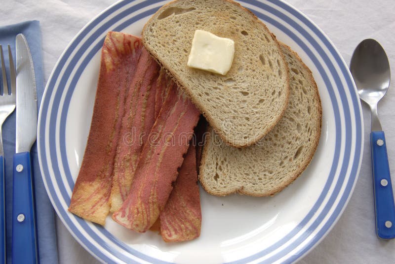 Fake Bacon stock photo. Image of plate, melting, fork - 8198670