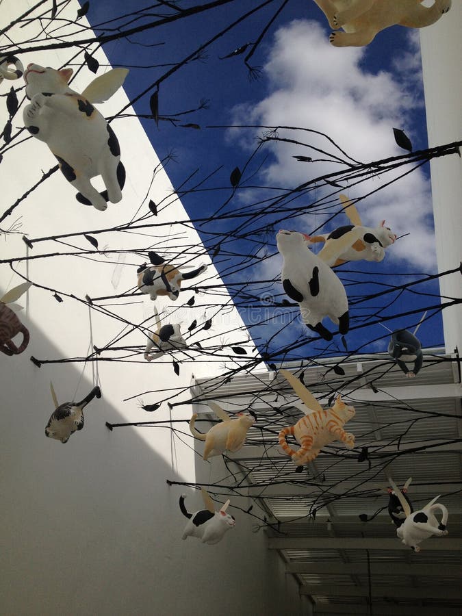 Fake Birds Hanging from a Ceiling Stock Photo - Image of wing, twig ...