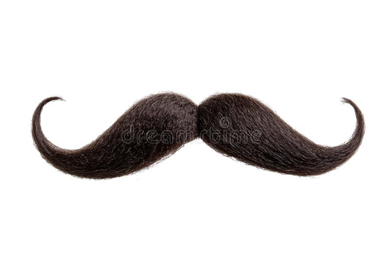 Fake Black Handlebar Mustache on White Background Stock Image - Image ...