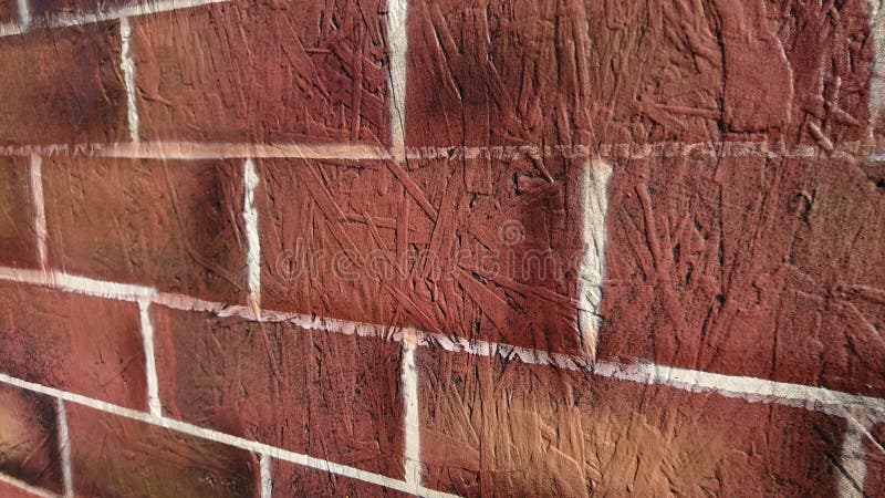 Fake red brick wall siding stock image. Image of background - 17729743