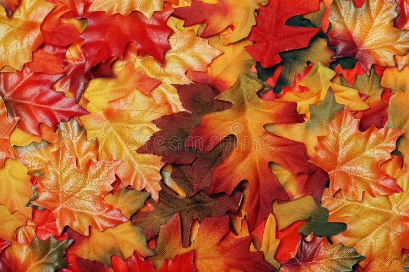 Fake colorful fall leaves stock photo. Image of golden - 7410856