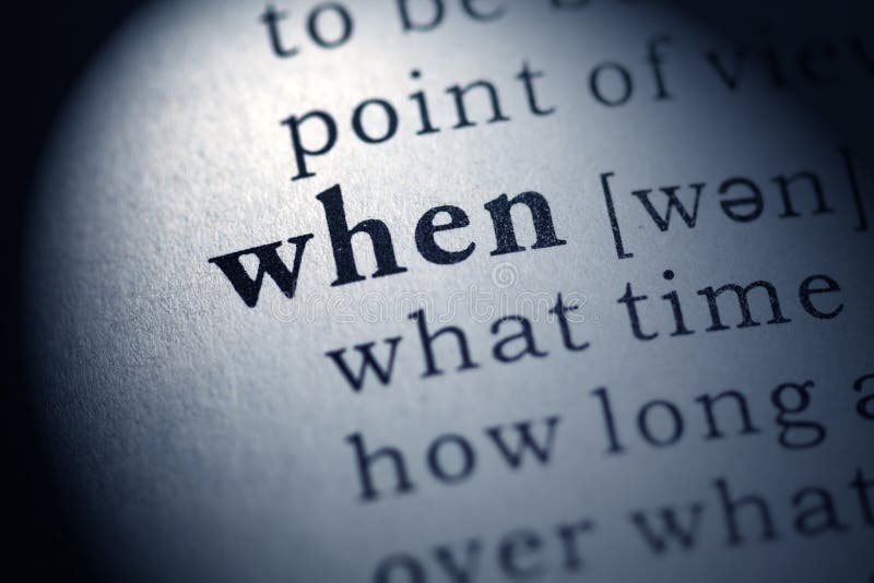 Definition of the Word when Stock Image - Image of light, blue: 143373249