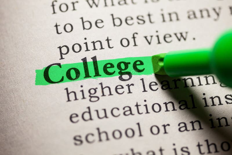 Definition of the Word College Stock Image - Image of book, college ...