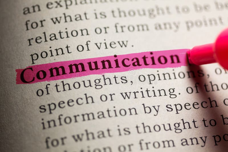 Definition of the Word Communication Stock Photo - Image of printing ...