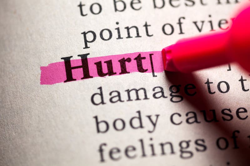 Hurt Word As Physical or Emotional Pain Ache Sickness Stock Image ...