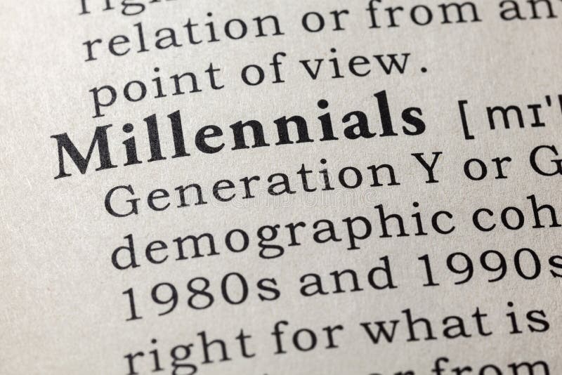 Dictionary Definition of the Word Millennials Stock Image - Image of ...
