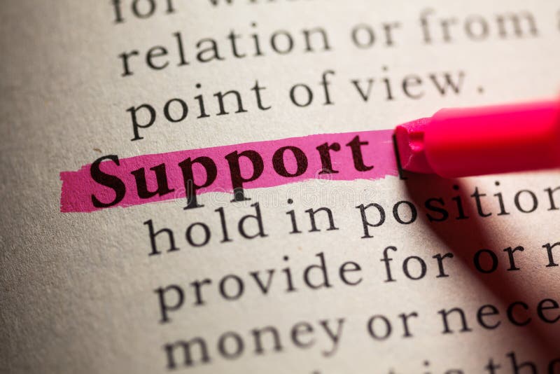 Definition of the Word Support Stock Image - Image of highlight ...