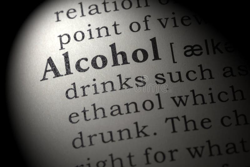 Alcohol Word Definition stock image. Image of explaining - 37877153