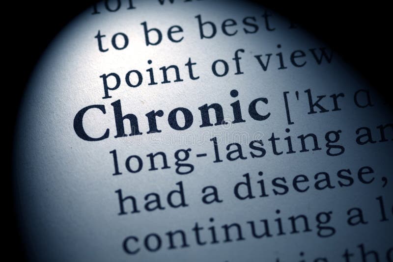 Definition of the Word Chronic Stock Photo - Image of printing ...