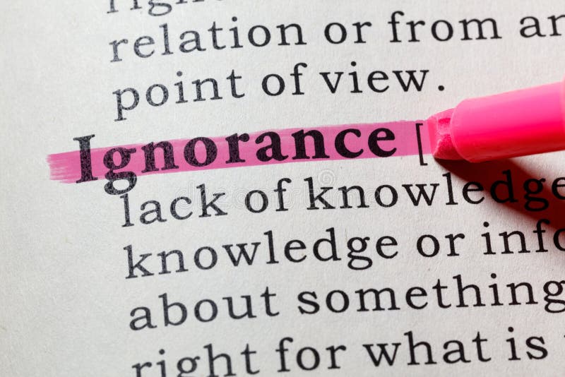 Definition of ignorance stock photo. Image of concept - 95733078
