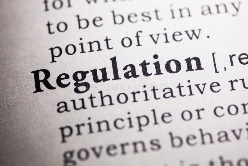Definition of the Word Regulation Stock Photo - Image of fake, closeup ...