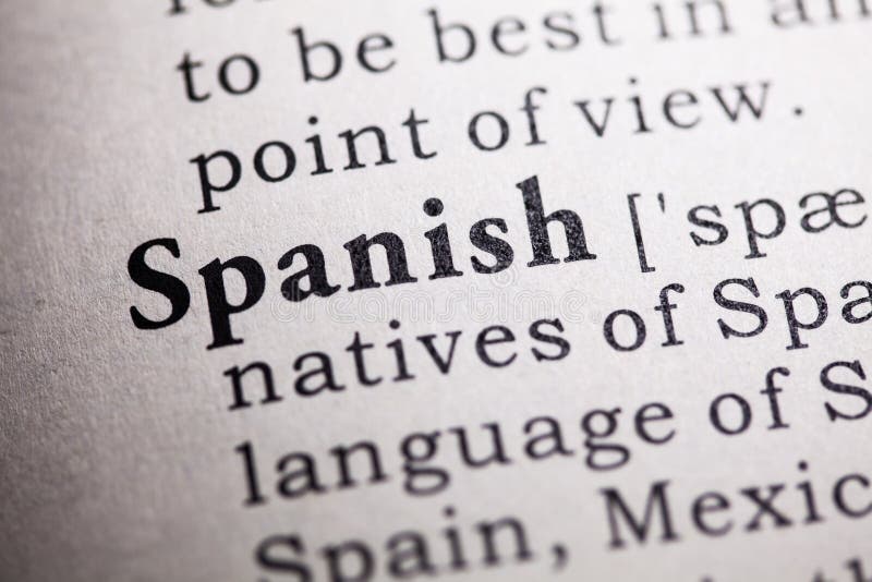 Definition of the Word Spanish Stock Image - Image of definition ...