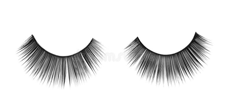 Fake Eyelashes on White Background, Top View. Makeup Product Stock ...