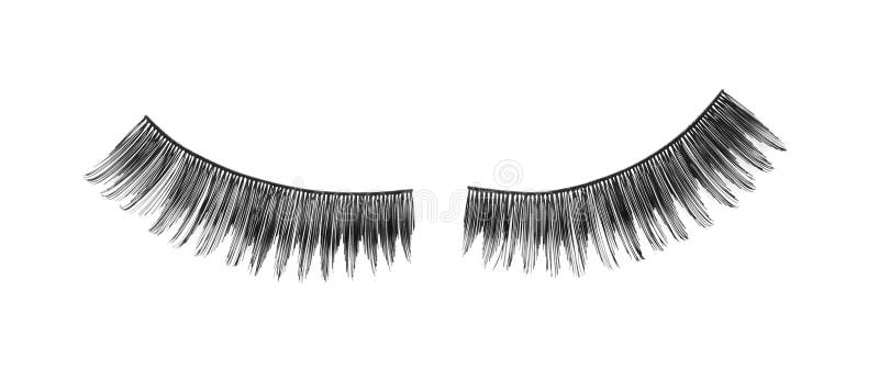 Fake Eyelashes on White Background, Top View. Makeup Product Stock ...