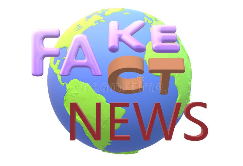 Fake or Facts Words with a Globe of the World As the Backdrop Stock ...