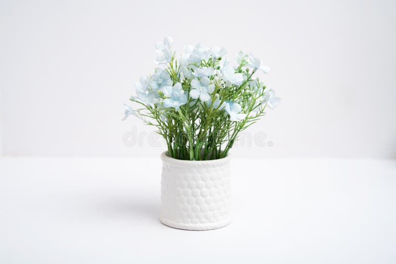 Fake Flower Pots in a Vase on White Background, Plastic Flower Stock ...