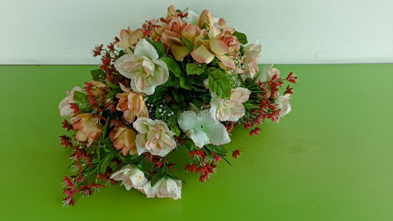 Fake Flowers Composition Macro Detail Stock Image - Image of houseplant ...