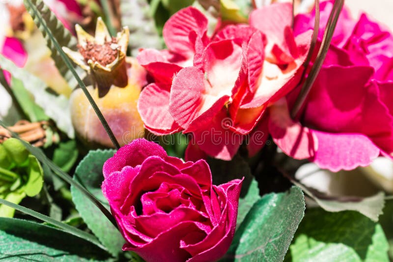 Fake flowers stock photo. Image of petal, plastic, bouquet - 53679940