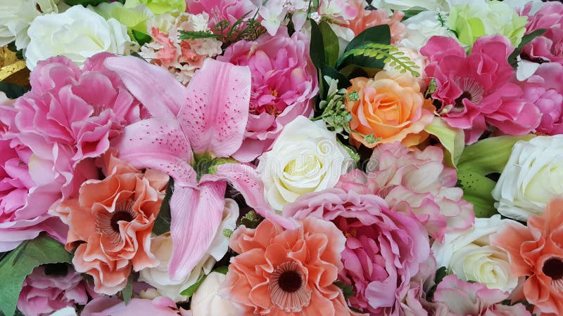 Fake flowers stock photo. Image of fake, leaf, pattern - 96329688