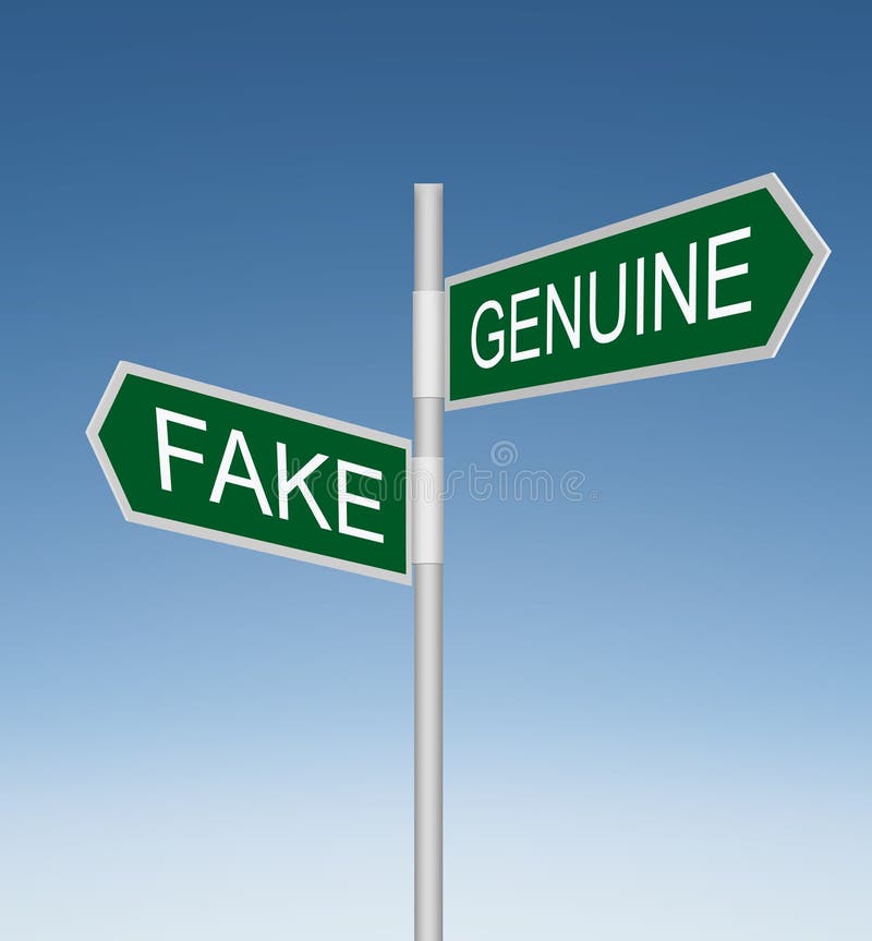 Fake Genuine Road Sign stock illustration. Illustration of road - 48777301