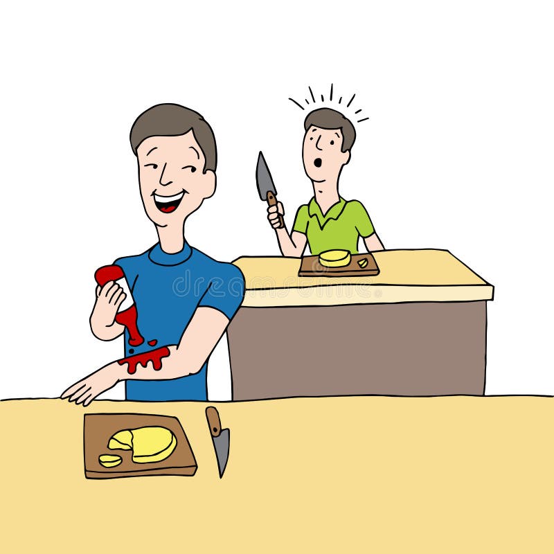 Fake Injury Prank stock vector. Illustration of prankster - 40839269