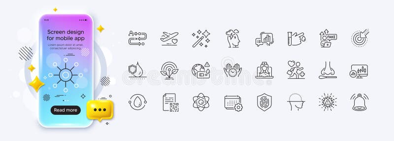 Fake Internet, Face Scanning and Medical Flight Line Icons for Web App ...