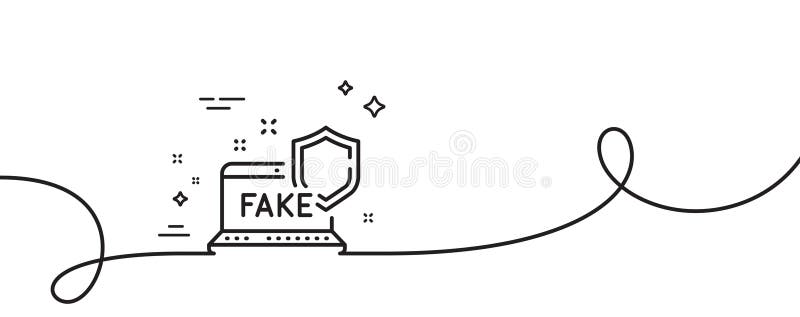 Fake Internet Line Icon. Web Propaganda Sign. Continuous Line with Curl ...