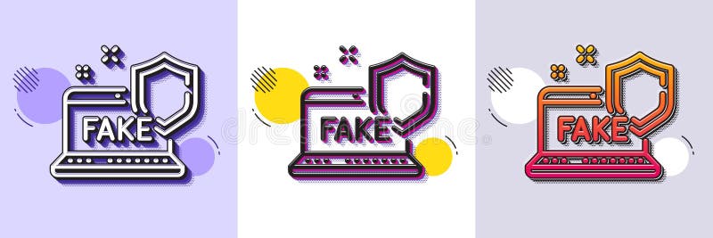 Fake Internet Line Icon. Web Propaganda Sign. Halftone Dotted Pattern ...