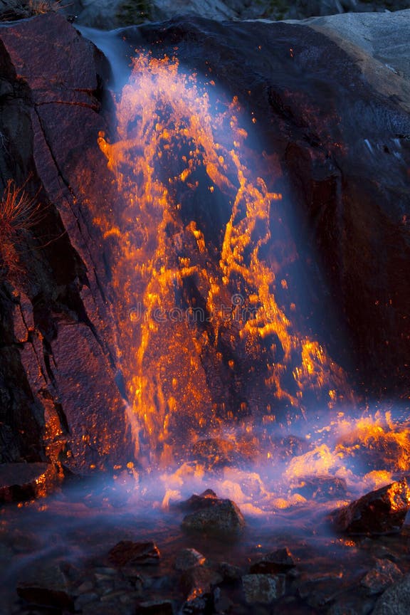 Fake Lava Waterfall stock image. Image of water, color - 24853493
