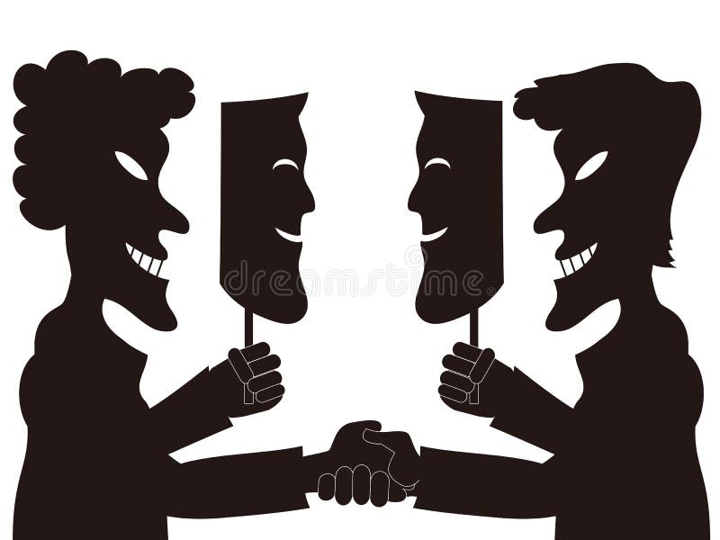 Fake mask stock vector. Illustration of handshake, businessman - 23950183
