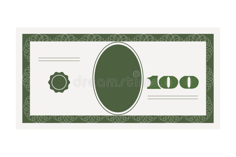 Fake Money Bill Template Classic Layout Stock Vector - Illustration of ...