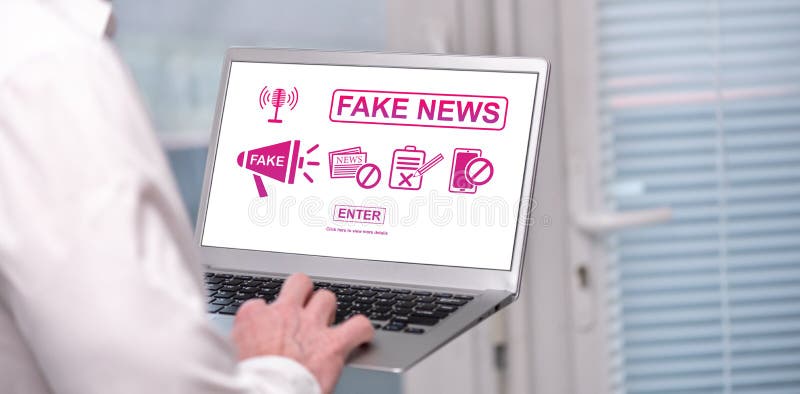 Fake News Concept on a Laptop Screen Stock Image - Image of symbol ...