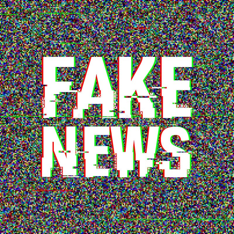 Fake News Glitch Text. Anaglyph 3D Effect. Technological Retro ...