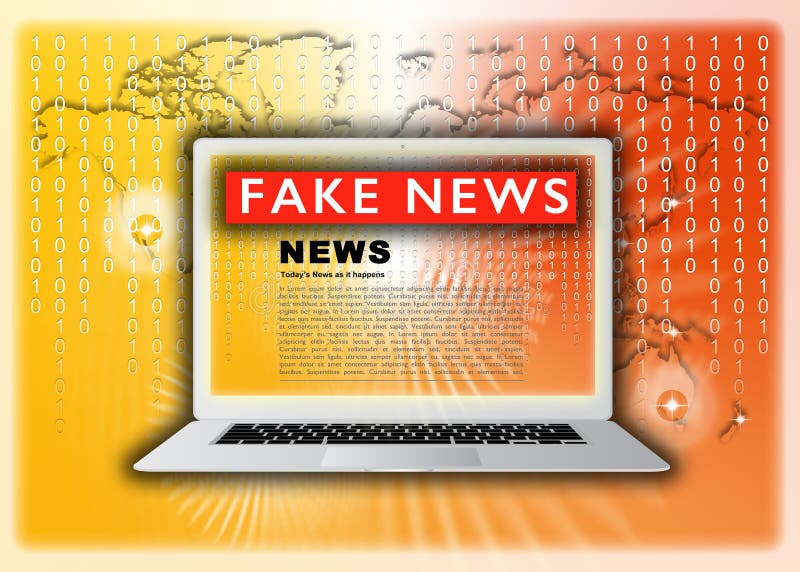 Fake News stock illustration. Illustration of laptop - 88899416