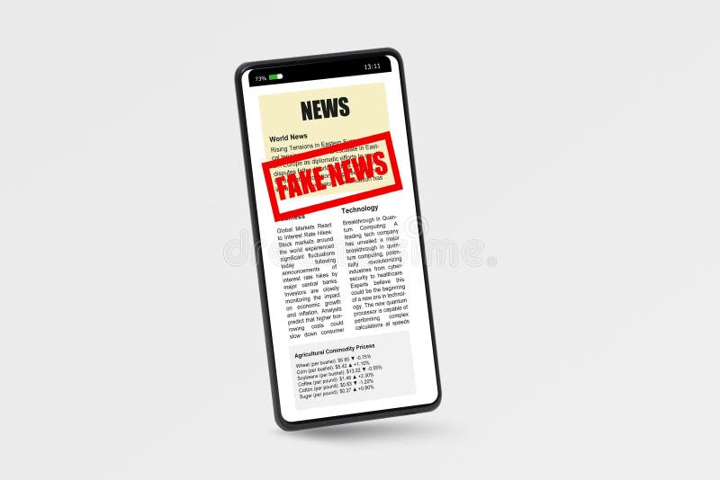 Fake News on Internet, Mobile App Stock Image - Image of verify, truth ...