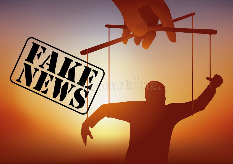 Concept of the Danger of Fake News with a Misinformed Man Who Turns ...
