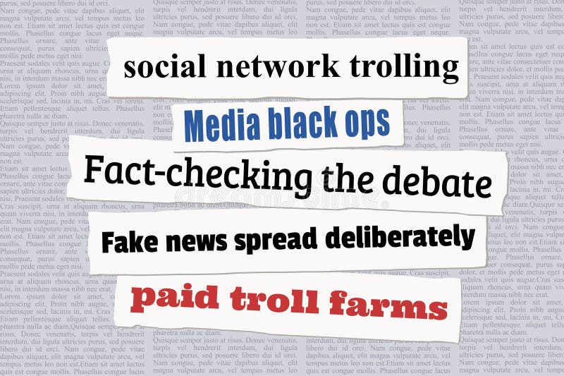 Fake News, Online Trolling and Fact Checking Stock Vector ...