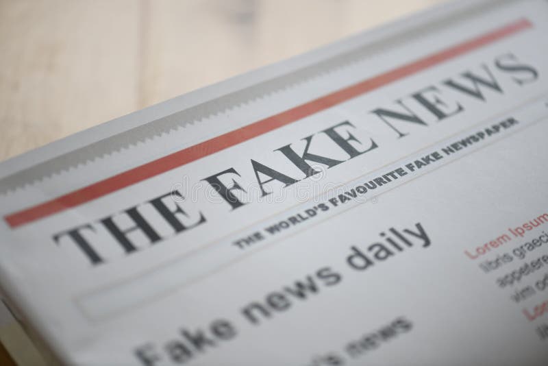 Fake news paper on table stock image. Image of false - 112203521