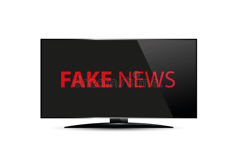 Fake News in Tv Screen Isolated on White Stock Vector - Illustration of ...