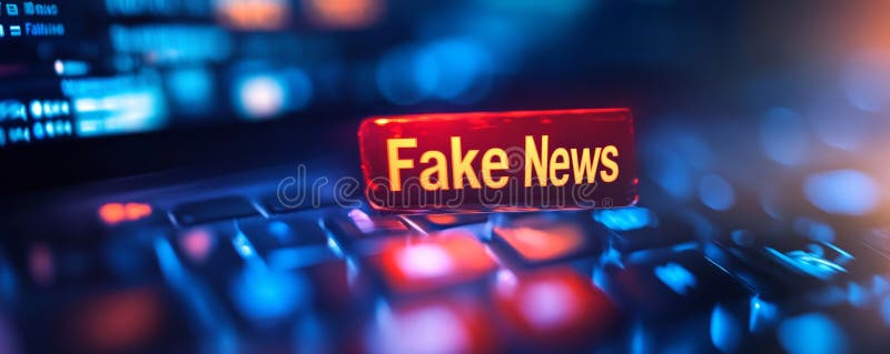 Fake News Warning on Digital Screen, Misinformation Concept Stock Photo ...