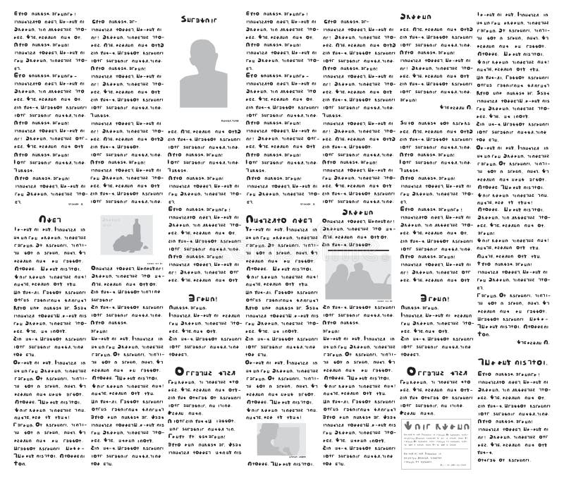 Fake Newspaper on a Non-existent Language Stock Vector - Illustration ...