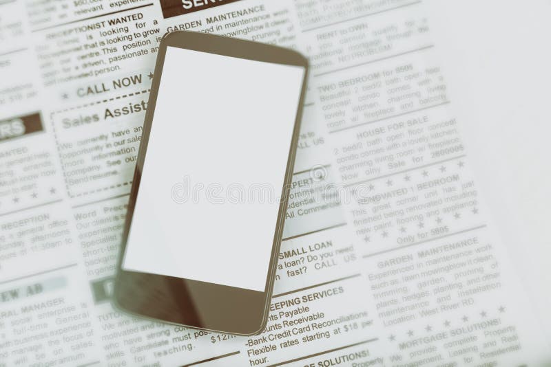 Fake Newspaper and Smartphone Stock Image - Image of cell, device: 92692803