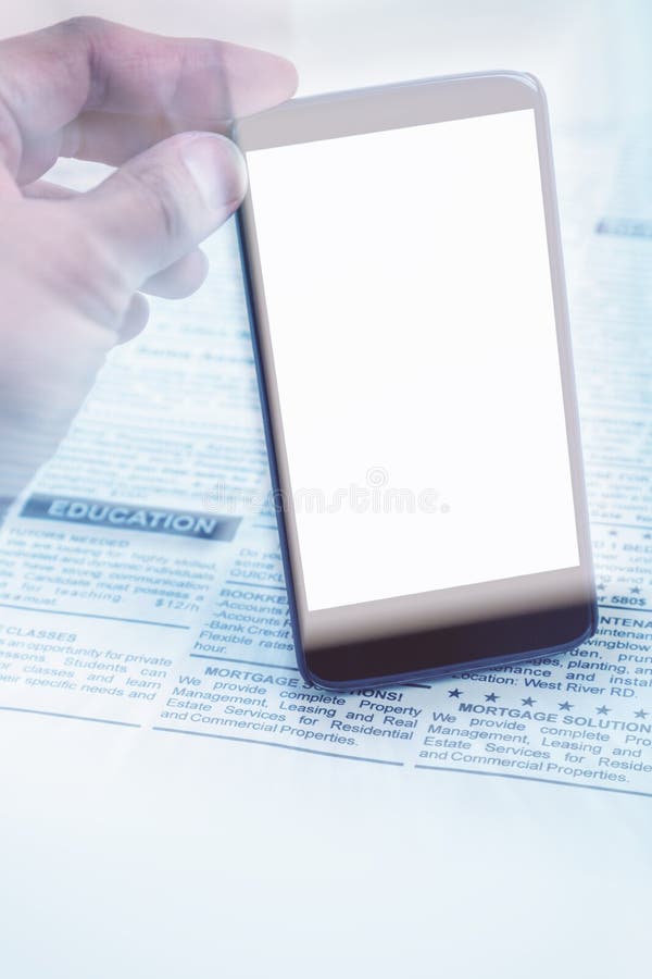 Fake Newspaper and Smartphone Stock Image - Image of marketing, network ...