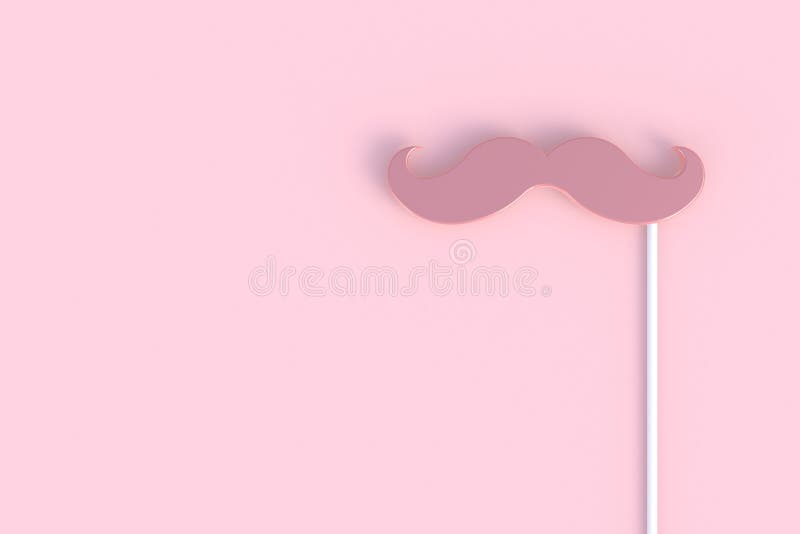 Fake Pink Mustache on Pink Background Stock Illustration - Illustration ...