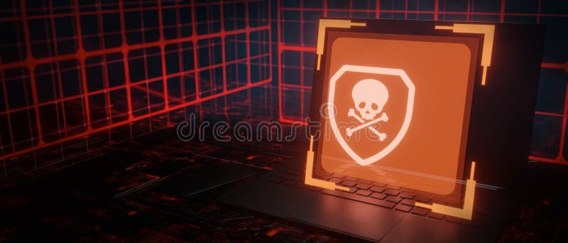 Fake Piracy Software Concept with Laptop Technology Idea 3D Render ...