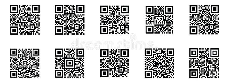 Fake QR Code and Barcode Set Vector Illustration Stock Vector ...