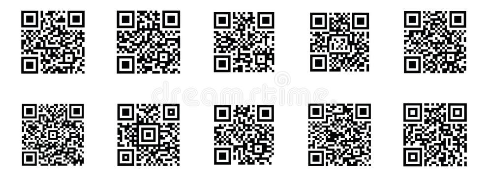 Fake QR Code and Barcode Set Vector Illustration Stock Vector ...