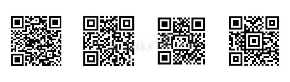 Fake QR Code and Barcode Set Vector Illustration Stock Vector ...