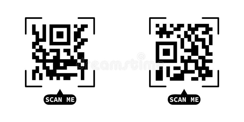 Fake QR Code Scan Me Vector Illustration. QR Codes Ready for Scanning ...