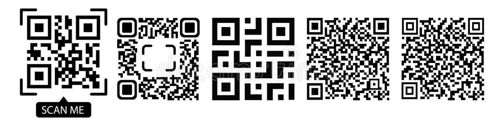 Fake QR Code Set Vector Illustration. Fake QR Code Set Vector ...